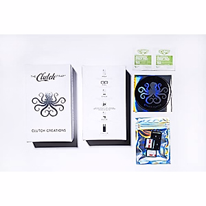 The Clutch Strap Mini Adhesive Phone Carrying Strap with Brown Leather and Brass Hardware, 15-Inches