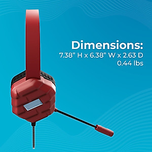 Gumdrop DropTech B1 Headset On-Ear Headphones for Kids w/Boom Mic, 3.5 mm Chew Proof Cord for K-12, Students & Classroom (Drop Tested, Comfortable, Lightweight, Rugged, Easy Cleaning) - Red