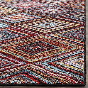 SAFAVIEH Aruba Collection 4' x 6' Multi ARB501M Boho Diamond Lattice Area Rug