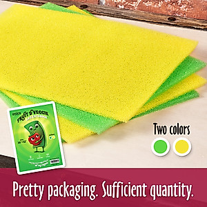 4-Set Fruit & Veggie Life Extender - 16x12 Inch - Foam Fridge Shelf Mat & Refrigerator Drawers Liner - Washable Pads - Extends Life of Produce & Prevents Spoilage - Keeps Food Fresh & Crispy