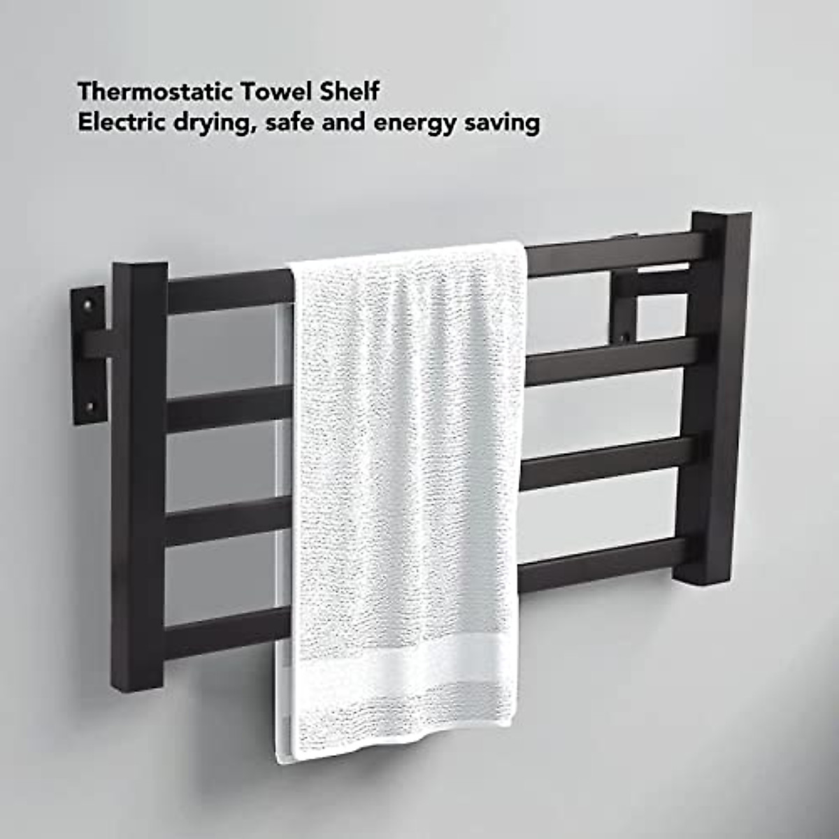 Fafeicy Thermostatic Towel Shelf, Bathroom Towel Rack Towel Holder, Electric Heated Towel Rack with Multiple Bars and Wall Mounting
