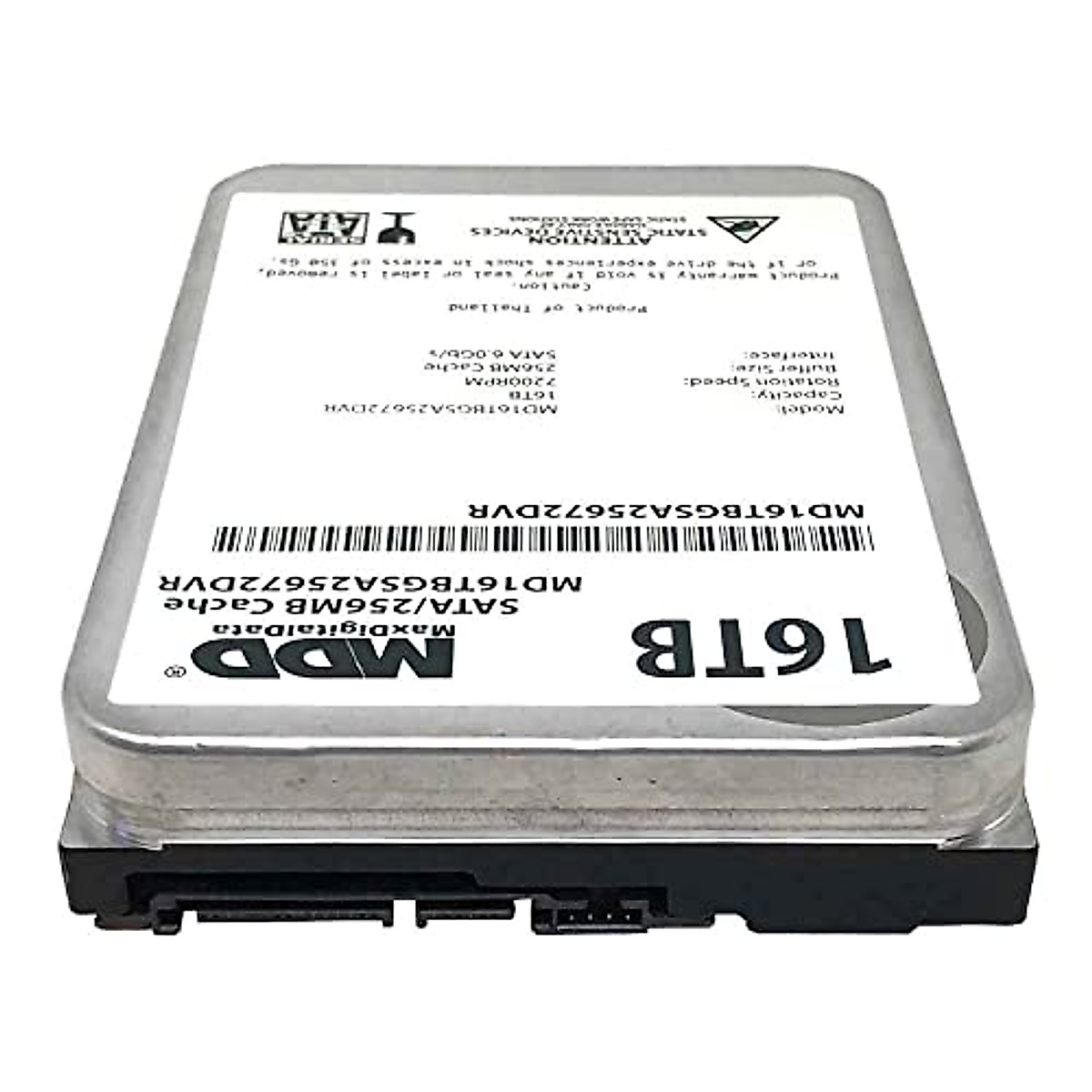 MDD 16TB 7200RPM 256MB Cache SATA 6.0Gb/s 3.5inch Internal Hard Drive for Surveillance Storage (MD16TGSA25672DVR) - 3 Years Warranty (Renewed)