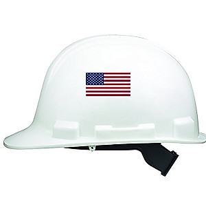 Rogue River Tactical Pack of 6 USA Flag Stickers United States Work Hard Hat Biker Helmet Stickers Decals Toolbox 1x 2