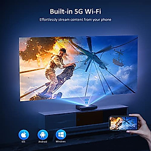 NexiGo Aurora PJ90, 4K Ultra-Short Throw Projector, Laser-Powered, 2500 ANSI Lumens, HDR10, HLG, 3D, 85% DCI-P3 & 121% Rec.709, 60W Stereo Speakers with Dolby_Audio, Android TV