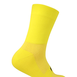RBR Cycling Running Sports Socks Men Size 9-12 High Visibility Fluorescent 3 Pack (yellow)