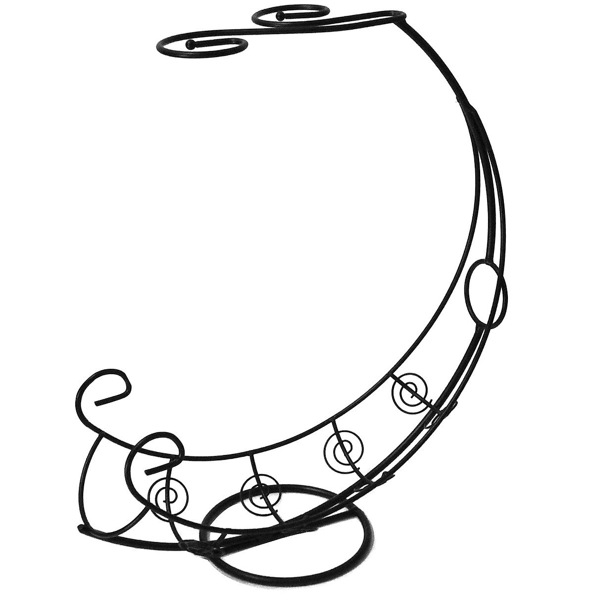 GWYAN Desktop Wine Bottle Holder Stand Vintage Freestanding Wine Rack & Wine Glass Holder Display Rack(Hold 1×Bottles and 2× Cups)