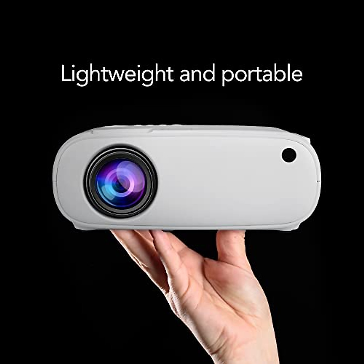 Dartwood Premium 1080P FHD Projector - Portable Home Theater Projector with Built-in Speaker - 200 Inch Image (White)