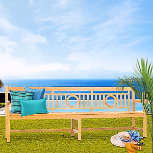 Teak Wood O Outdoor Patio Bench Extra Large, 8 Foot, Made from Solid A-Grade Teak Wood