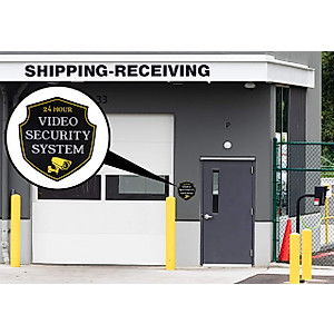 Warning 24 Hour Security Camera Sign | Professional Classic Design | Heavy Duty Dibond Aluminum | Home Property Surveillance Signs | Video Surveillance Wall Sign “REFLECTIVE” |