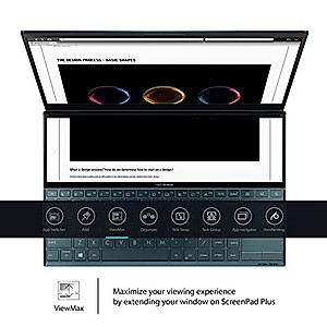 ASUS ZenBook Duo UX481 14” FHD NanoEdge Bezel Touch, Intel Core i7-10510U, 8GB RAM, 512GB PCIe SSD, Innovative ScreenPad Plus, Windows 10 Home, UX481FA-DB71T, Celestial Blue