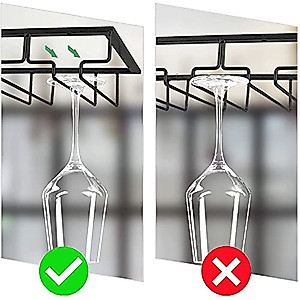 Metal Wine Glass Rack, Wine Glass Rack, Wine Rack Hanger, Wine Glass Rack (Color : Black)