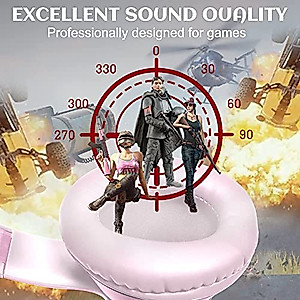 VIGROS Cat Ear Gaming Headphones Wired AUX 3.5mm LED Light, Noise Canceling Game Headphones Stereo Foldable Over-Ear Headsets with Microphone Fit Girls, Kids for PC, PS4, Switch, Xbox, Mobile, Laptop