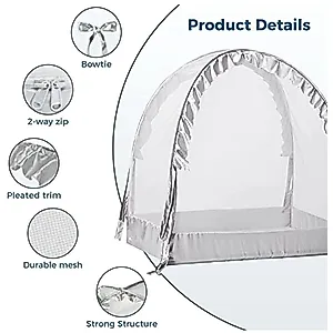 Baby Safety Crib Tent - Premium Toddler Crib Topper to Keep Baby from Climbing Out - See Through Mesh Crib Net - Mosquito Net - Pop-Up Crib Tent Canopy to Keep Infant in