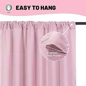 Pink Backdrop Curtain for Parties Rod Pocket Pink Curtains Photography Backdrop Drapes Privacy Fabric Decoration for Birthday Party Wedding Baby Shower Home Decor, 5ft x 10ft, 2 Panels