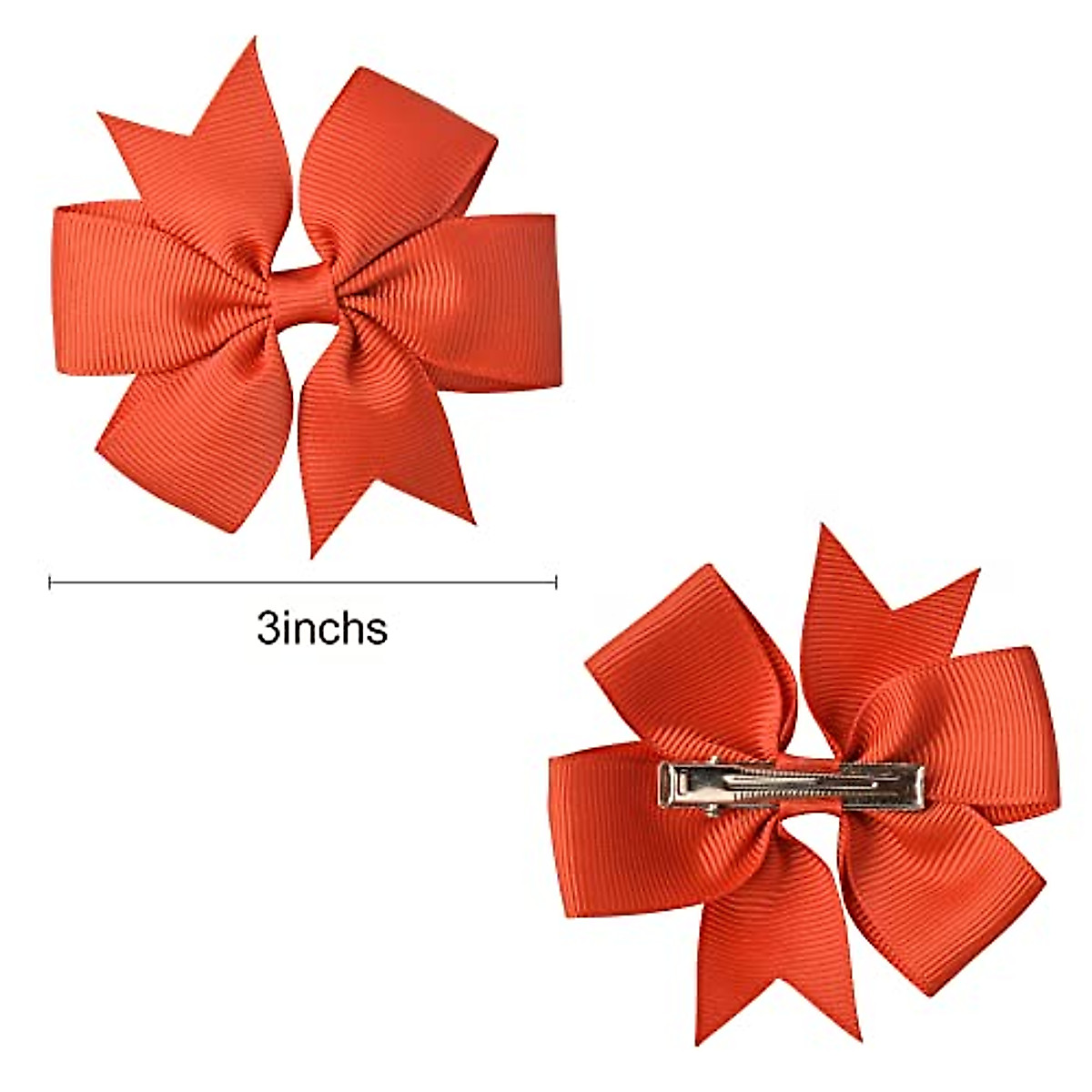 80 PCS Boutique Grosgrain Ribbon Pinwheel 3" Hair Bows Alligator Clips For Babies Toddlers Teens