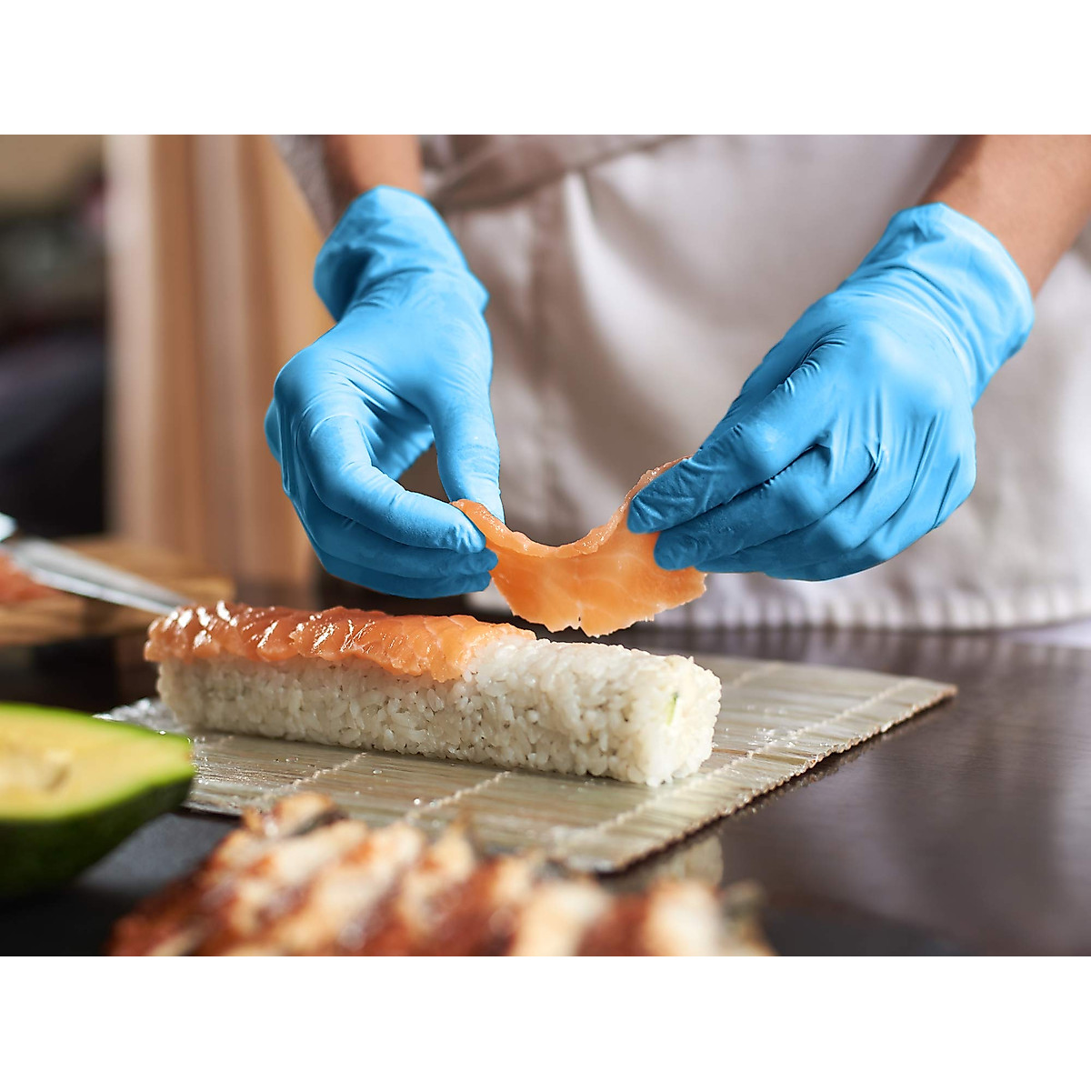 Care Plus Nitrile Examination Medical Gloves, Blue, Medium 100 Count