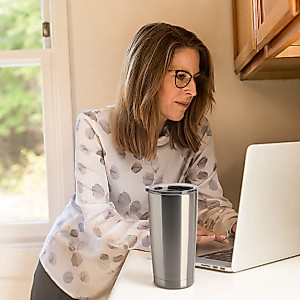 HASLE OUTFITTERS 20oz Stainless Steel Tumblers Bulk, Insulated Travel Cup with Lid, Double Wall Vacuum Coffee Mug for Cold & Hot Drinks 4 Pack, Silver