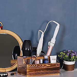 PENGKE Hair Tool Organizer, Countertop Blow Dryer Holder and Styling Holder for Bathroom Hair Dryer Storage Hair Appliance Holder for Flat Iron,Curling Wand(Wooden)