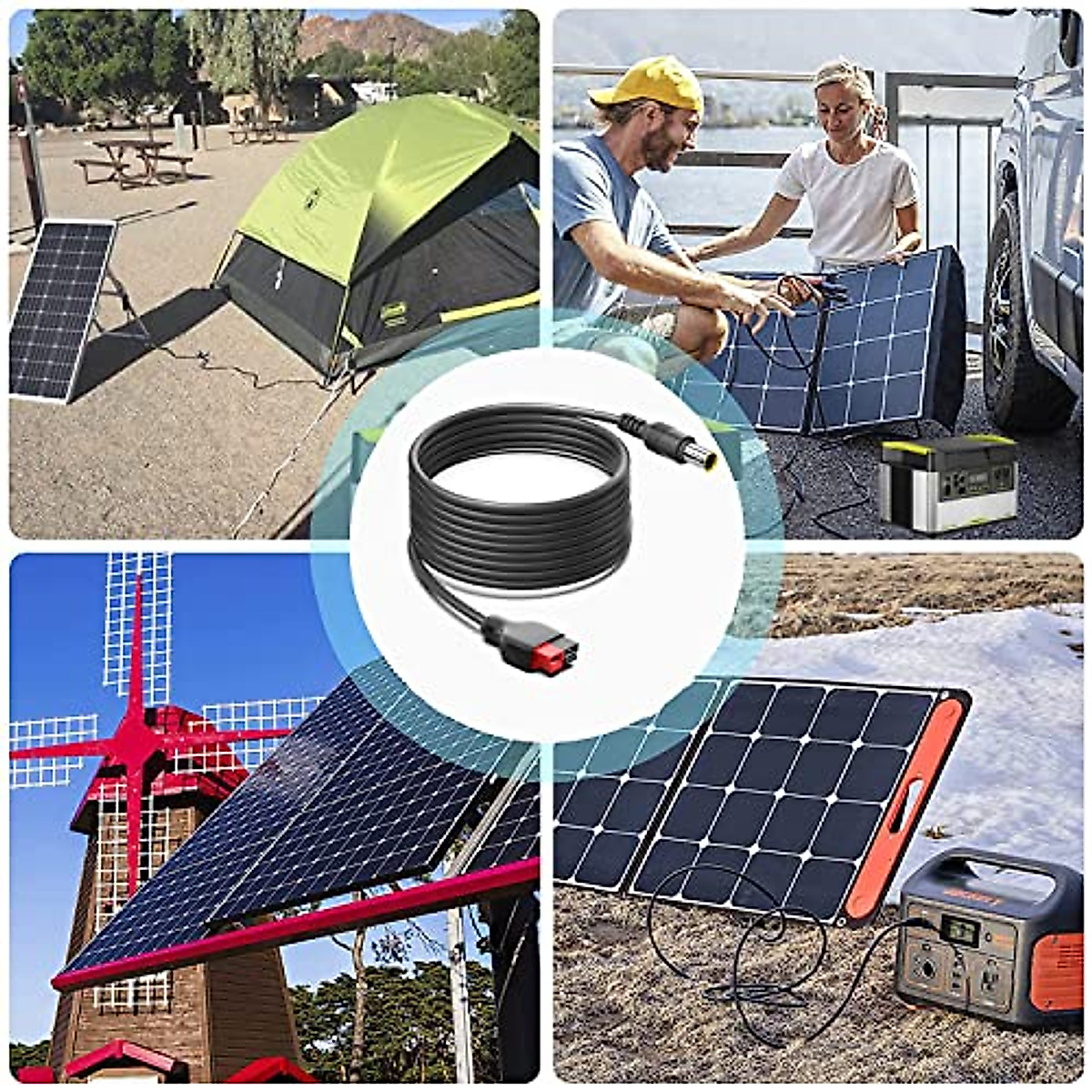 MJPOWER Anderson-to-8mm Extension Cable 10FT/3m 14AWG Wire 8mm DC Power Plug Adapter for Solar Panel RV Goal Zero Yeti Jackery, Compatible with Anderson Powerpole