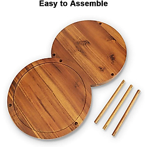 AIDEA 10" Acacia Wood Lazy Susan Organizer, 2-Tier Lazy Susan Turntable for Cabinet Kitchen Pantry