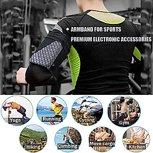 Universal Sports Armband for All Phones. Cell Phone Armband for Running, Fitness and Gym Workouts (iPhone X/8/7/6/Plus,Samsung Galaxy S9/S8/S7/S6/Edge/Plus & LG, Google & More) Black M
