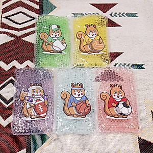 5 PCS Kids Hot Cold Ice Packs, ReusableIce Pack Boo Boo, Auxiliary Fever Reduction, Soft Colorful Sleeves, Wisdom Teeth, Baby Colic, Gas and Upset Stomach, Pain Relief, Fever, Headaches