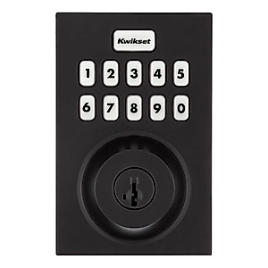 Kwikset Home Connect 620 Keypad Connected Smart Lock with Z-Wave Technology Featuring SmartKey Security in Matte Black