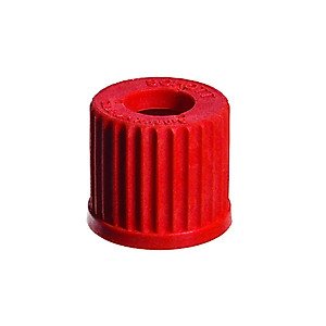 Plastic Screw Cap w/Aperture, red, GL 18