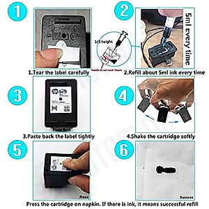 JetSir 4 Color Ink Refill kit for HP 950 951 932 933 60 61 952 902 901 62 63 21 22 920 940 934 564 711 970 971 94 95 96 Ink Cartridge (2 Black 1 Cyan 1 Magenta 1 Yellow) 100ML x5 Bottle with Syringe