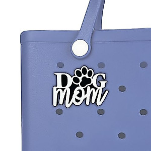 TOYORK Bag Charms for Bogg Bag Accessories Decorative Bogg Bag Charms Insert DOGMOM for Beach Tote Rubber Beach Bag Accessories