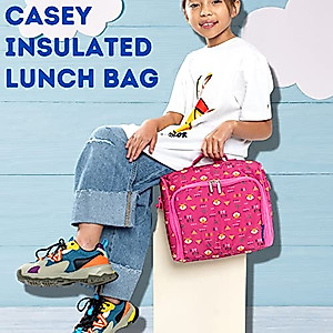 J World New York Casey Kids Lunch Bag. Cute Insulated Lunch-Box for Boys Girls, Fox