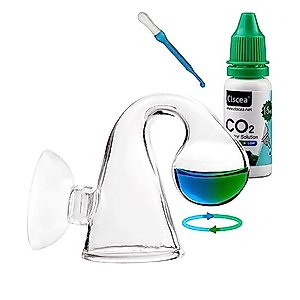 Clscea Aquarium CO2 Drop Checker CO2 Indicator (Glass Checker+15ml)