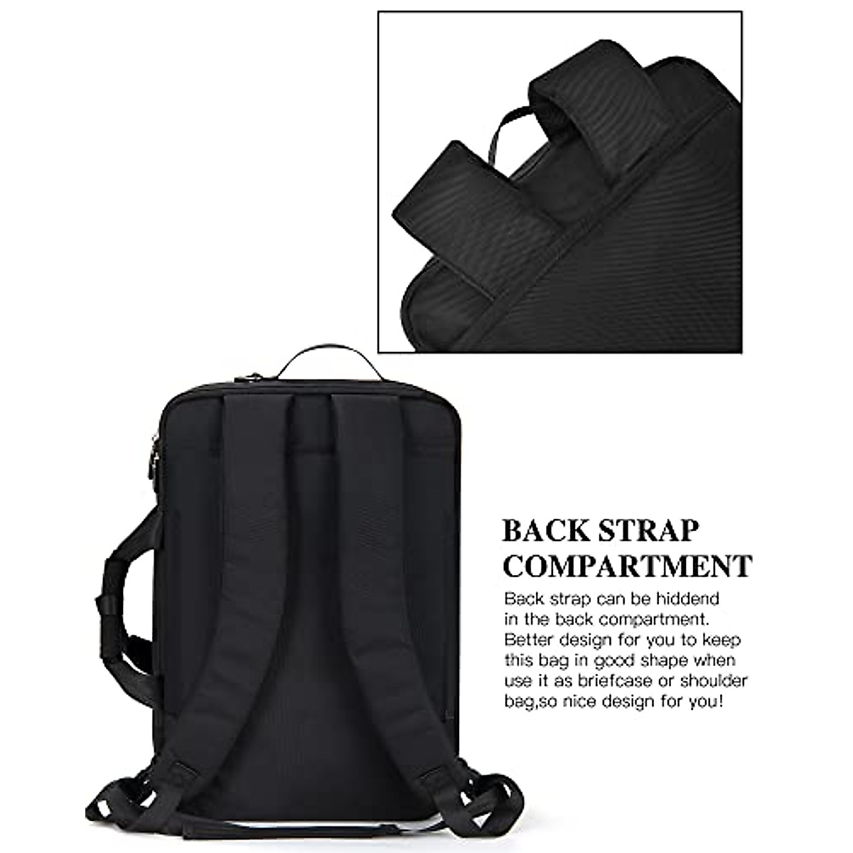 CoolBELL 3 in 1 Travel Backpack 17.3 Inches Laptop Backpack Weekender Casual Daypack Convertible Shoulder Bag Briefcase Water-proof Business Backpack for Men Women (Black)
