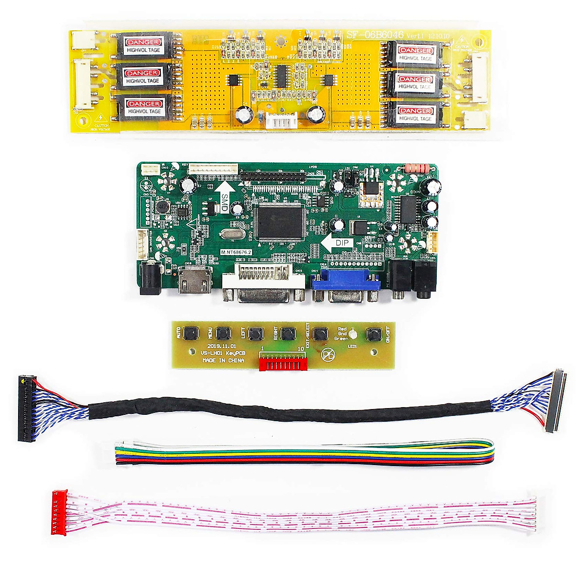 HD MI Audio Input 1600X1200 20.1 Inch LCD Panel for LTM201U1 LTM201UX LTM213U6 6CCFL 30Pins M.NT678676 Control Board