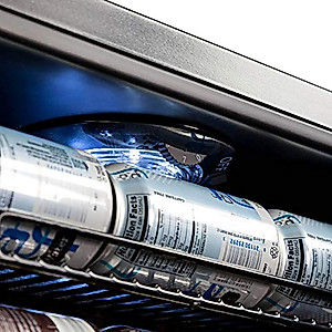 NewAir Beverage Refrigerator Cooler with 90 Can Capacity - Mini Bar Beer Fridge with Right Hinge Glass Door - Cools to 34F - AB-850B - Black