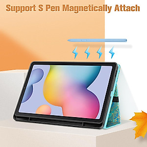 Fintie Folio Case for Samsung Galaxy Tab S6 Lite 10.4 Inch 2024/2022/2020 with S Pen Holder, Soft TPU Back Slim Fit Cover Auto Sleep/Wake, Shades of Blue