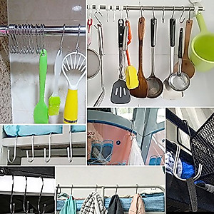 Soarhover 10 Pack S Shape Finish Steel Hanging Hooks for Kitchenware, Pots, Utensils, Plants, Towels, Gardening Tools, Clothes (Blue)