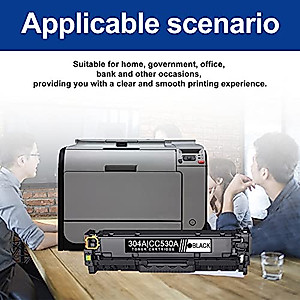 Compatible 304A CC530A/CC531A/CC533A/CC532A Remanufactured Toner Cartridge Replacement for HP Color CP2025 CP2025n CP2025dn CP2025x CM2320n MFP Printer (1Black+1Cyan+1Magenta+1Yellow)