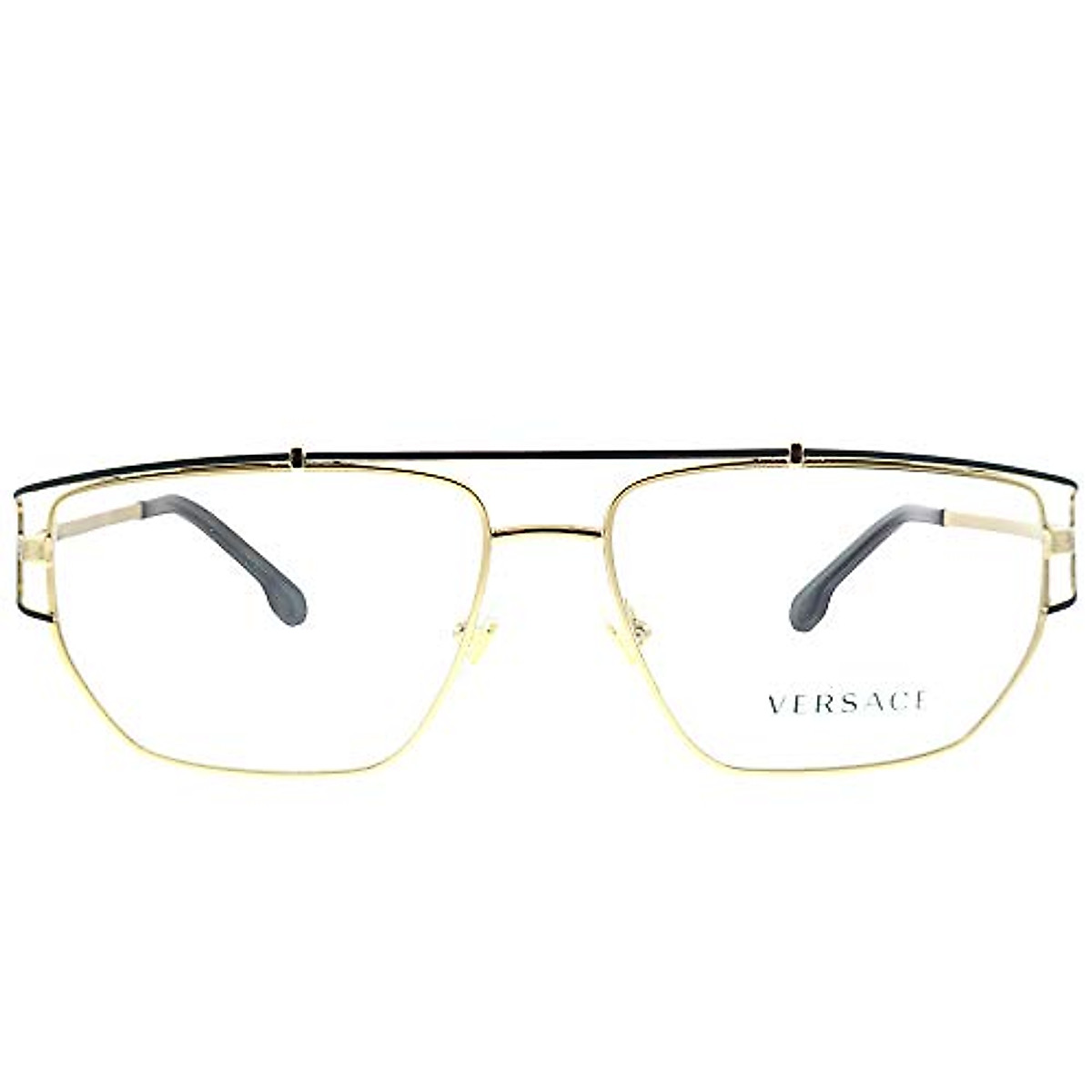 Versace VE 1257 1436 Gold Metal Hexagonal Eyeglasses 55mm