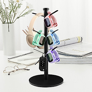 KEWANNO Black Mug Holder Tree, Coffee Mug Holder Countertop, Coffee Cup Holder with 6 Hooks, Weighted Coffee Tree Mug Holder for Counter, Coffee Mug Stand