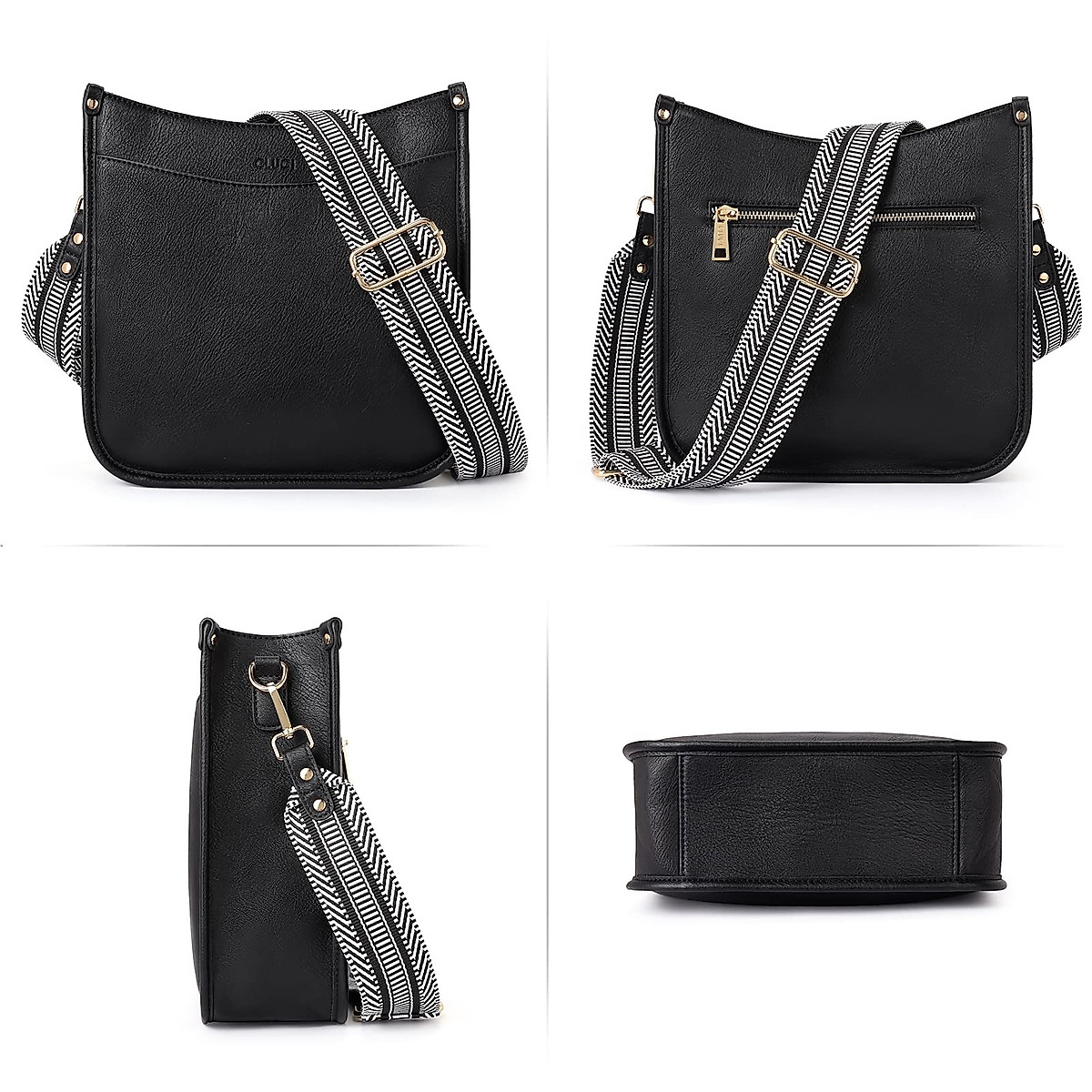 CLUCI Crossbody Bag Purse for Women 2Pcs Leather Hobo Handbag Wallet Set With 2Adjustable Guitar Strap Shoulder Handbag