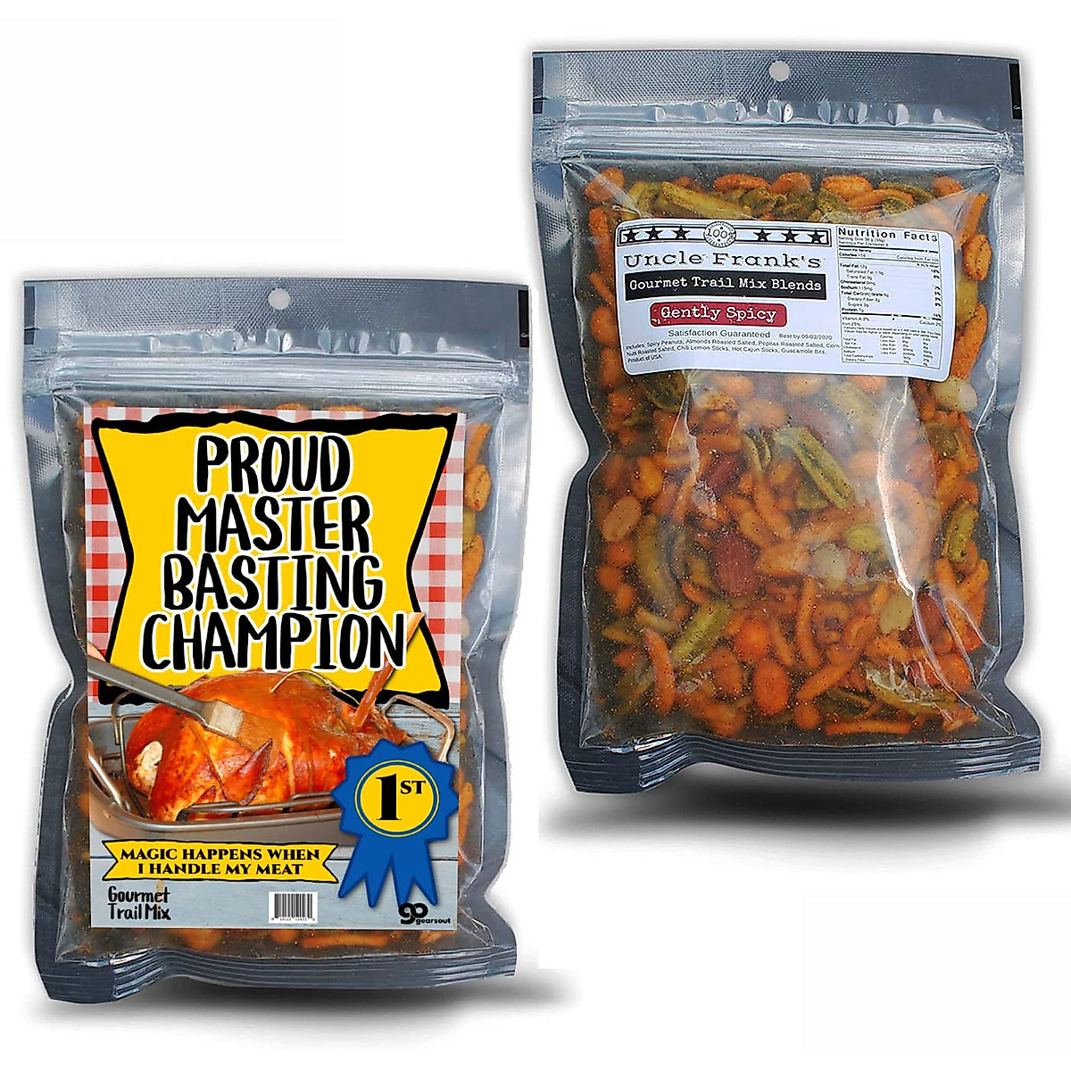 Master Basting Champion Trail Mix - Funny Meat Gifts for Mens Stockings - Turkey Baster Gag Gift for BBQ Lovers - Funny Food Gift for Grillers - Gift Basket Fillers Adults