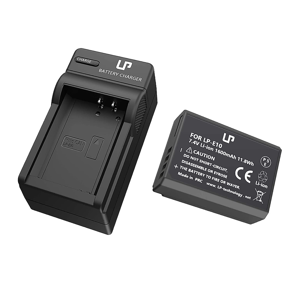 LP-E10 Battery Charger Pack, LP Replacement Battery & Charger Compatible with Canon EOS Rebel T7, T6, T5, T3, T100, 4000D, 3000D, 2000D, 1500D, 1300D, 1200D & More (NOT for T3i T5i T6i T7i)