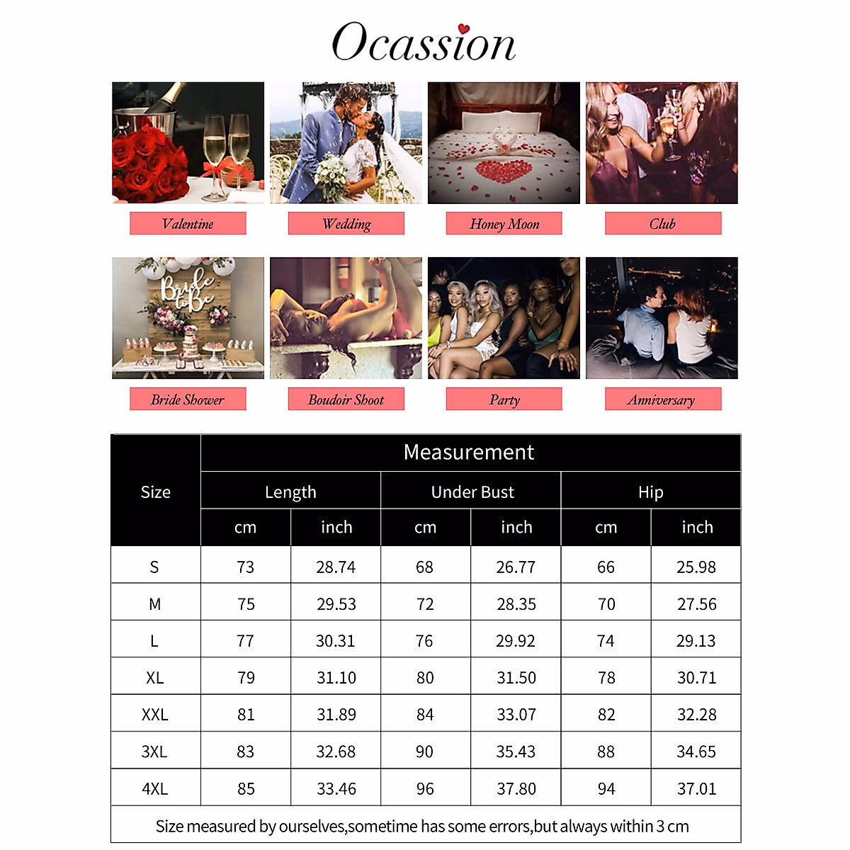 Aranmei Sexy Lingerie for Women Hollow Out Floral Lace Bodysuit One Piece Lingerie Deep V Teddy Babydoll Underwear Large Black