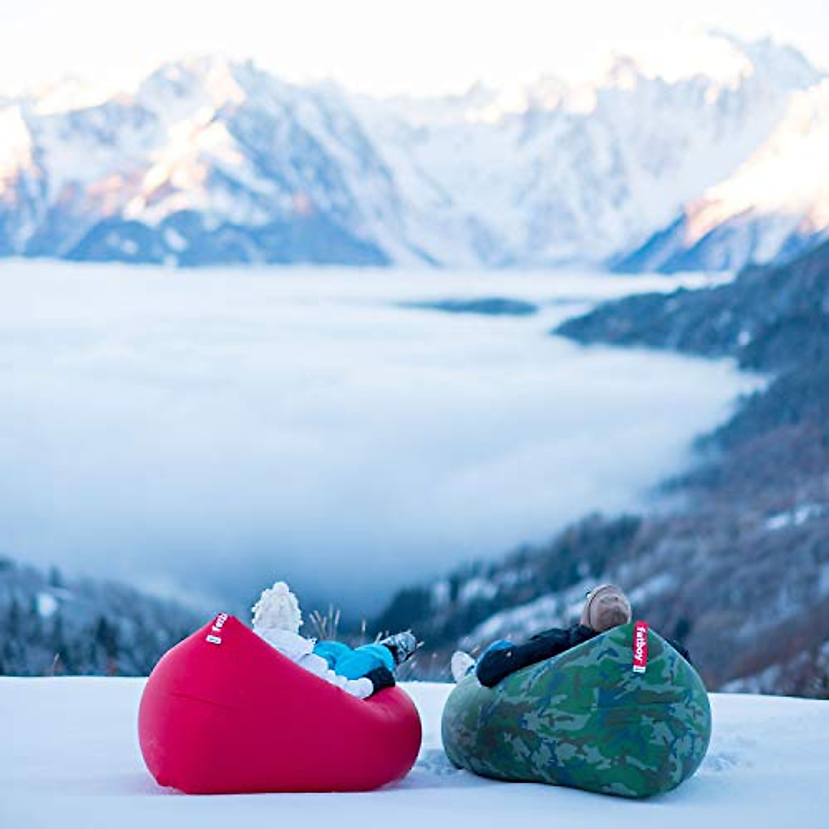 Fatboy Lamzac the Original Version 1 Inflatable Lounger with Carry Bag, Inflatable Couch for Indoor or Outdoor Hangout or Lounge Air Chair - Aqua Blue