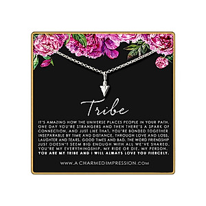 A Charmed Impression Arrowhead Necklace • Best Friend Tribe Necklace • Soul Sister Gift • Arrowhead Charm • Friendship Jewelry • Silver or Gold Arrow Sterling Silver