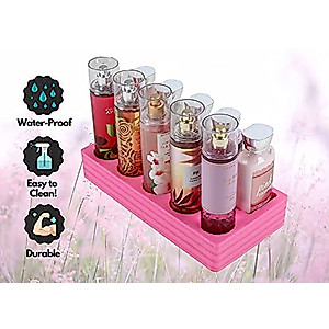 Polar Whale Lotion and Body Spray Stand Organizer Tray Pink Durable Foam Washable Waterproof Insert for Home Bathroom Bedroom Office 12 x 6 x 2 Inches 10 Slots