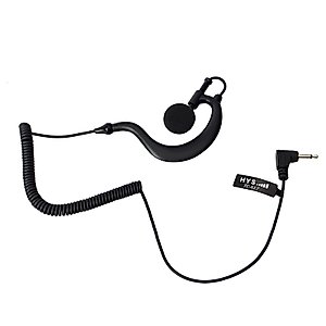 HYS 2.5mm Receiver/Listen Only Earphone TC-617 G Shape Soft Flexible Ear Hook Earpiece Headset for Two-Way Radios, Transceivers and Radio Speaker Mics Jacks