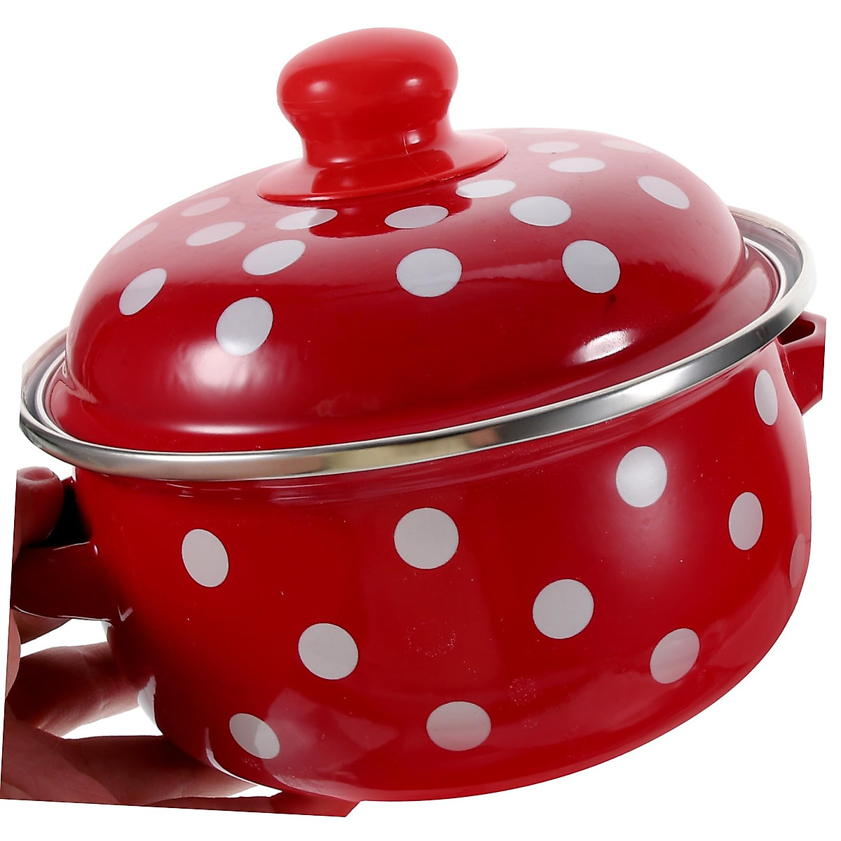 GRIRIW Double Ear Enamel Soup Pot Induction Pans Ceramic Cooking Pot Coffee Maker Soup Making Pot Ceramic Soup Mug with Lid Pasta Pot Ceramic Clay Cooking Supplies Stove Baby