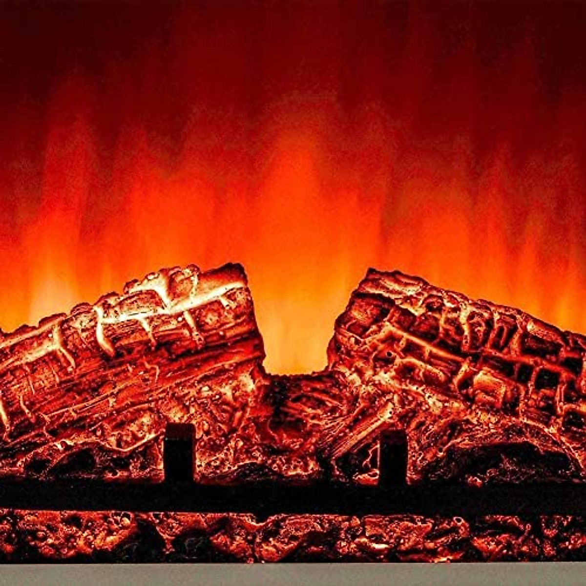 VOMKR Large Electric Stove Fires Freestanding, Portable Electric Stove Heater Fireplace, Electric Fire with 3D Log Wood Burning Flame Effect & 2 Heat Settings (Color : Red)